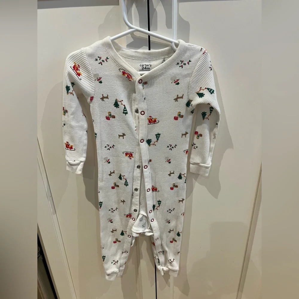 Carter's | Pajamas | Carters Christmas Pajamas 24m White | Poshmark